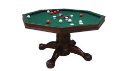 3 in 1 Table - Octagon 48 w/ Bumper Pool in Walnut by Berner Billiards ...